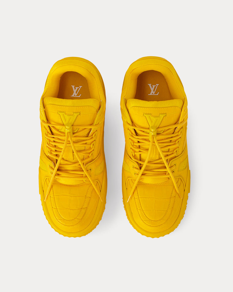 Louis Vuitton LV Trainer Maxi Alligator-Printed Calf Leather Yellow Low ...