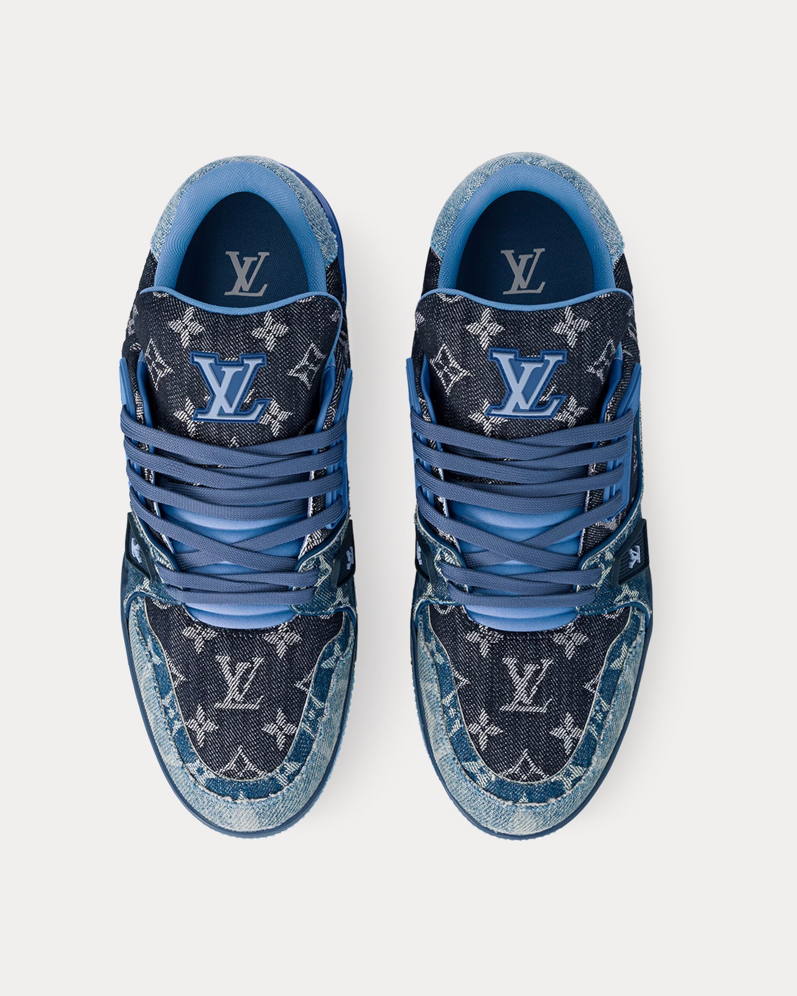 Louis Vuitton Men's LV Trainer Monogram Denim Blue Low Top Sneakers