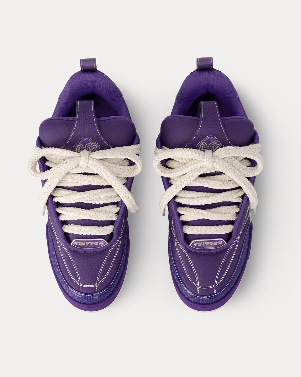 Louis Vuitton LV Skate Grained Calf Leather Purple Low Top Sneakers ...