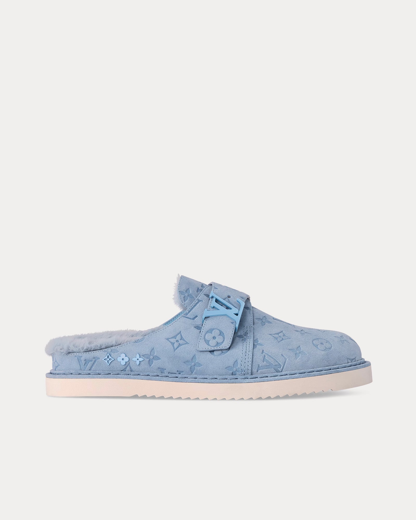 Louis Vuitton Men's LV Easy Monogram-Embossed Suede Blue Mules