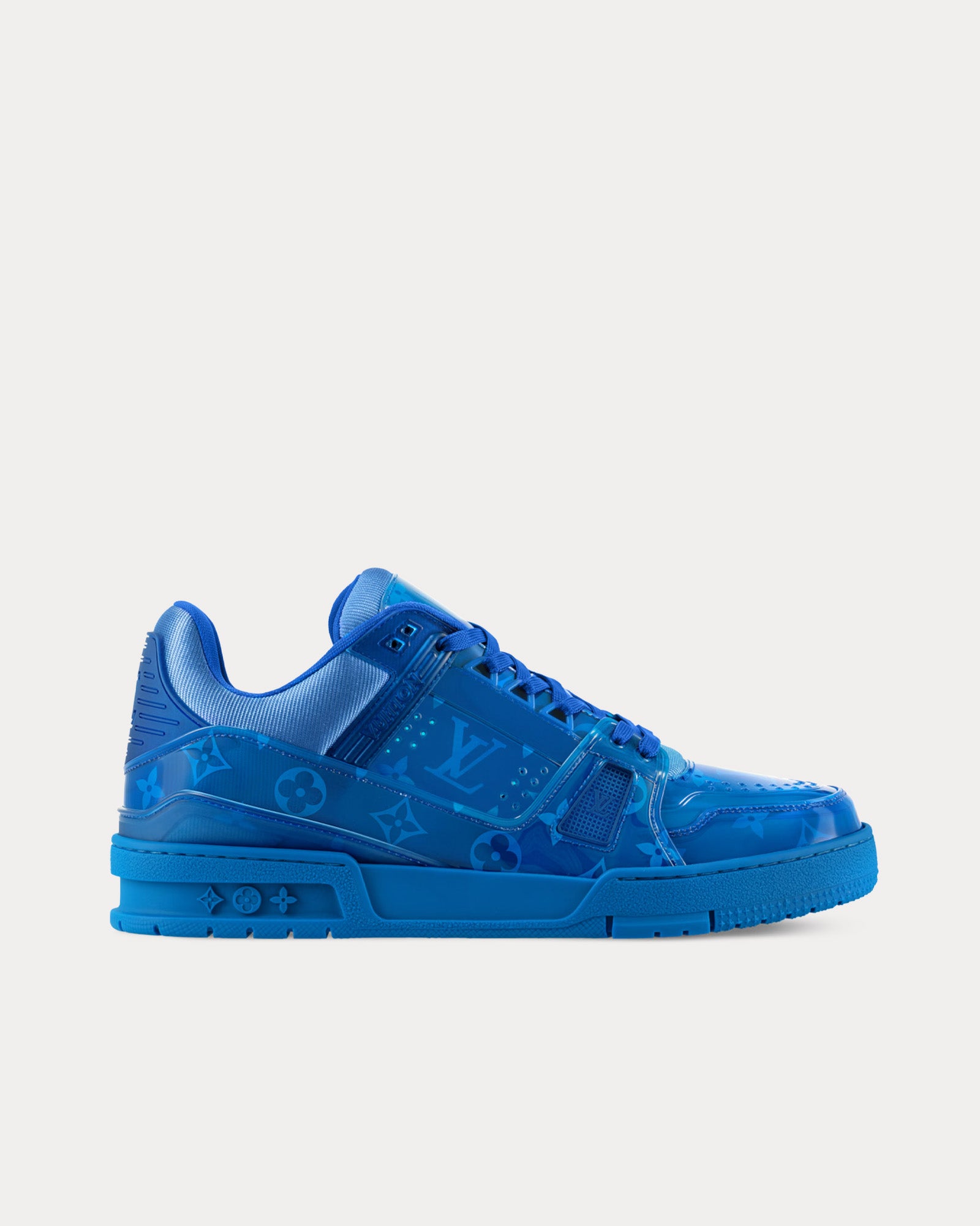 Louis Vuitton Men's LV Trainers Monogram-Printed Translucent PVC Blue ...