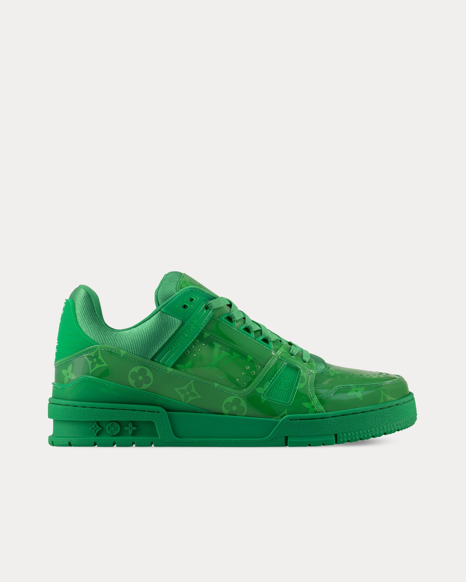 Louis Vuitton Men's LV Trainers Monogram-Printed Translucent PVC Green ...