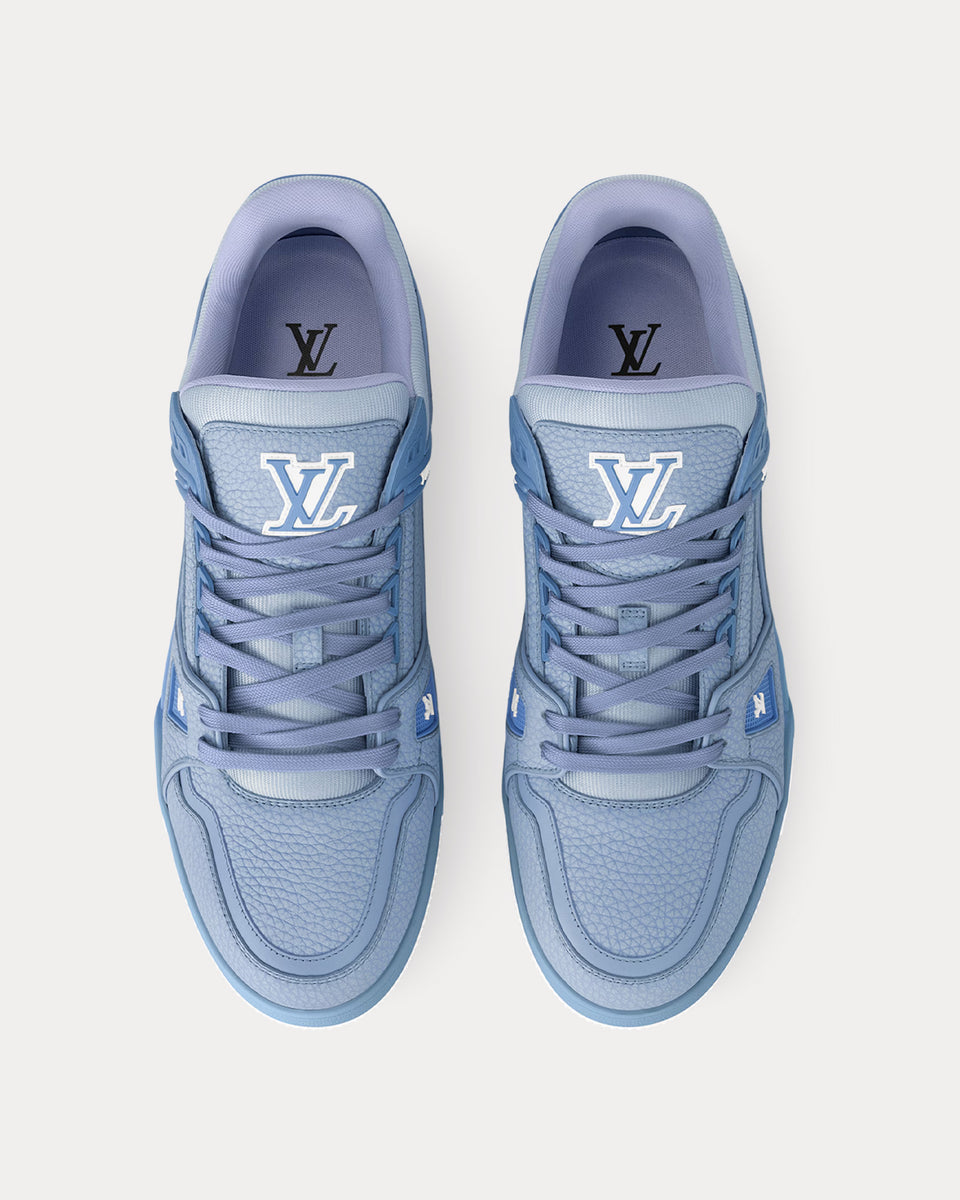 Louis Vuitton LV Trainer Grained Calf Leather Pastel Blue Low Top ...