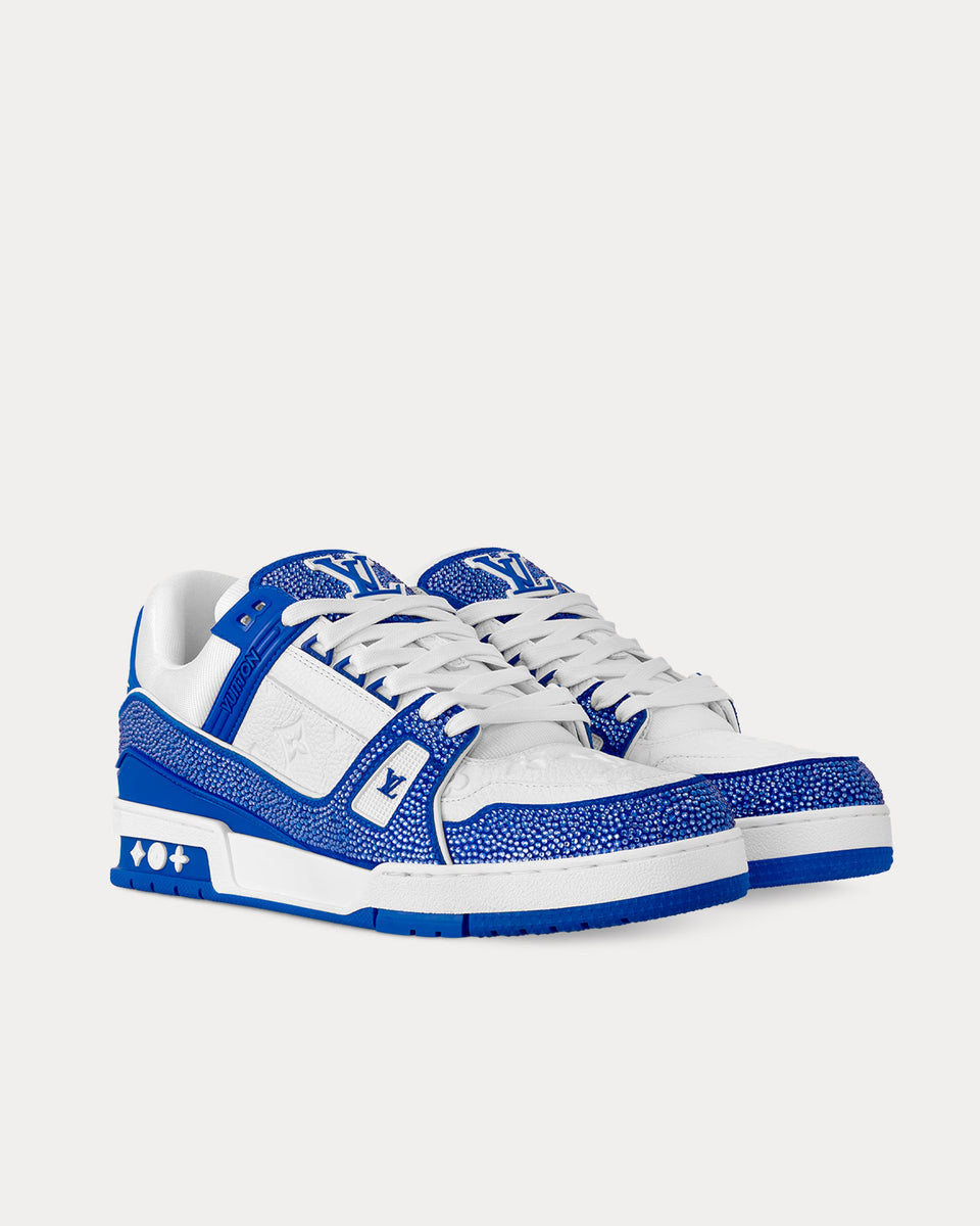 Louis Vuitton LV Trainers Swarovski Crystals & Monogram-Embossed Blue ...