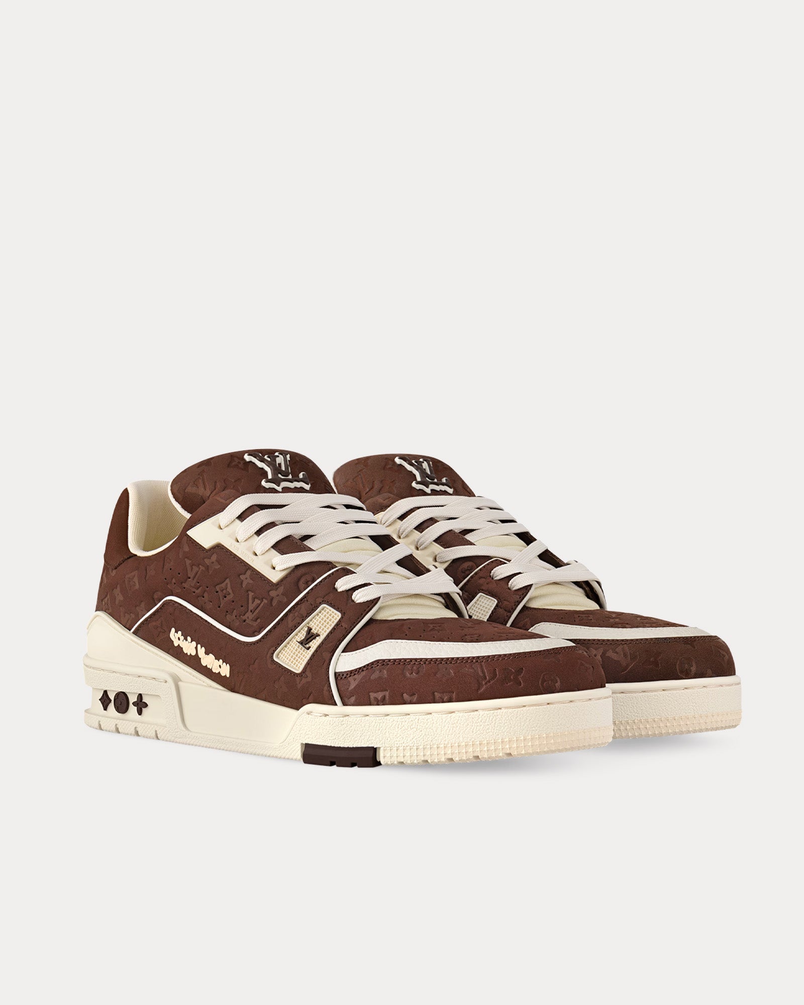 Louis Vuitton Men's LV Trainers Monogram-Embossed Nubuck Calf Leather ...