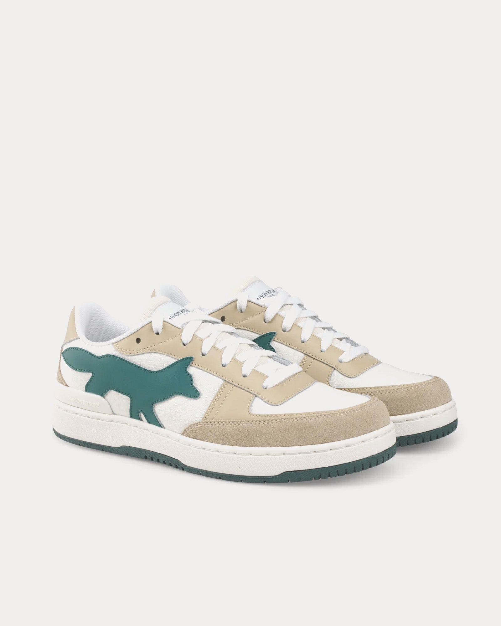 Maison Kitsuné Men's Chiru Leather Pine Low Top Sneakers & Trainers