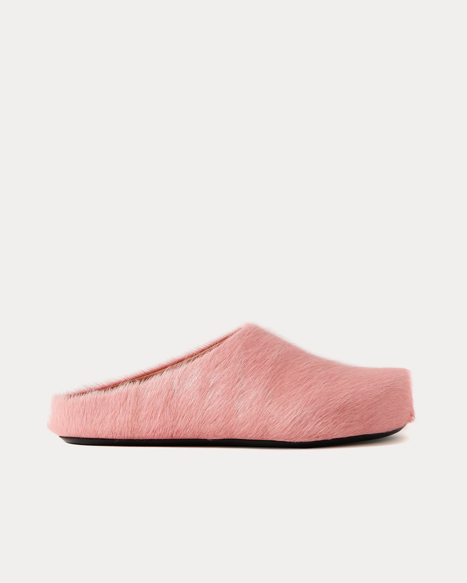 Marni Men's Fussbett Longhair Calfskin Pink Sabot Mules
