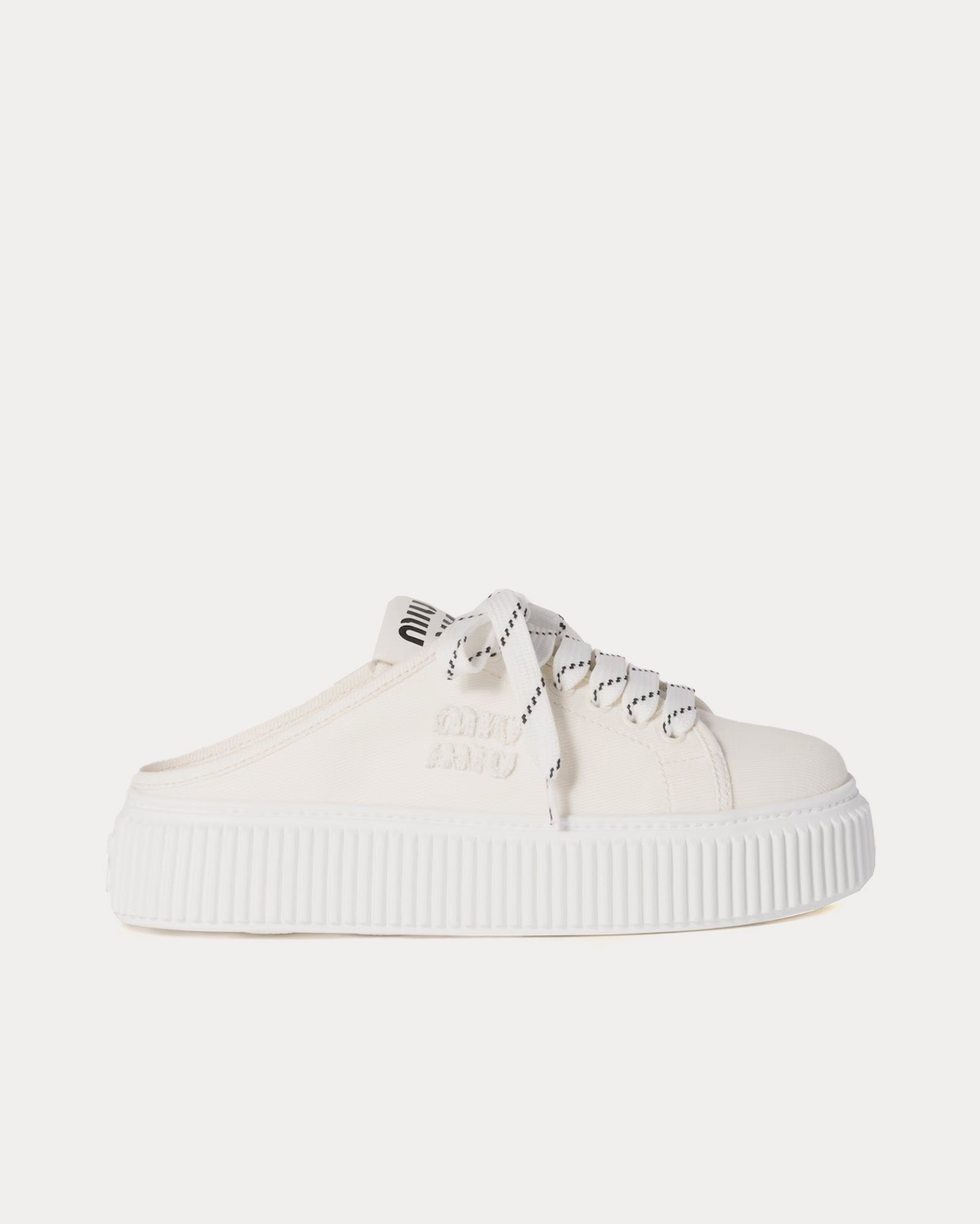 Miu Miu Women's Denim Ivory Mules