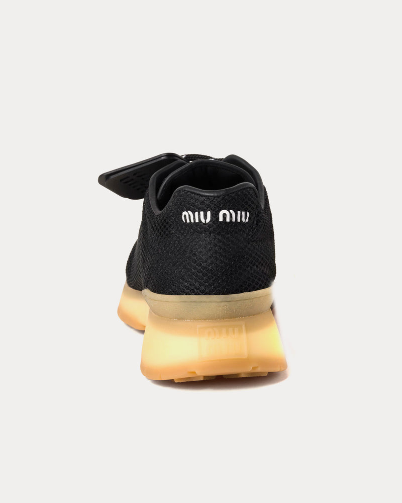 Miu Miu Women's Fabric & Mesh Black Low Top Sneakers & Trainers