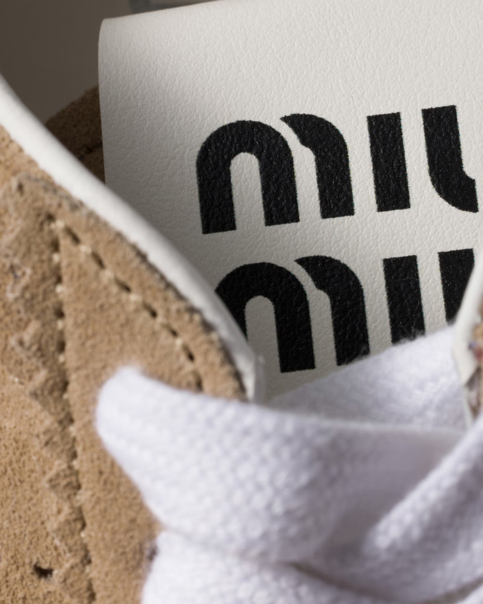 Miu Miu Women's Plume Suede Desert Beige Low Top Sneakers & Trainers