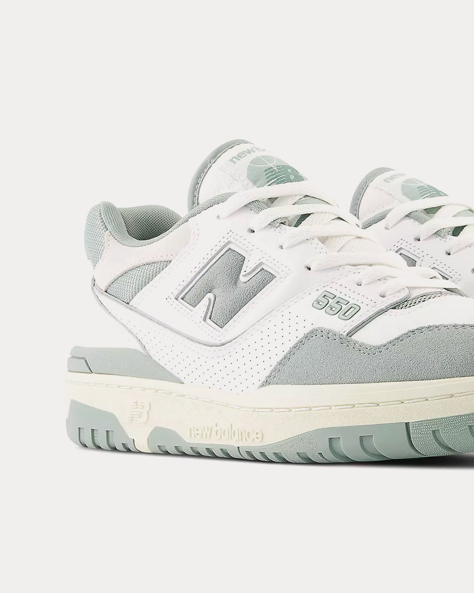 New Balance 550 White / Juniper / Dark Juniper Low Top Sneakers - Sneak in Peace