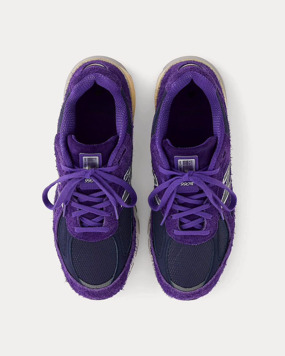New Balance 990v4 Suede Plum / Silver Low Top Sneakers - Sneak in Peace