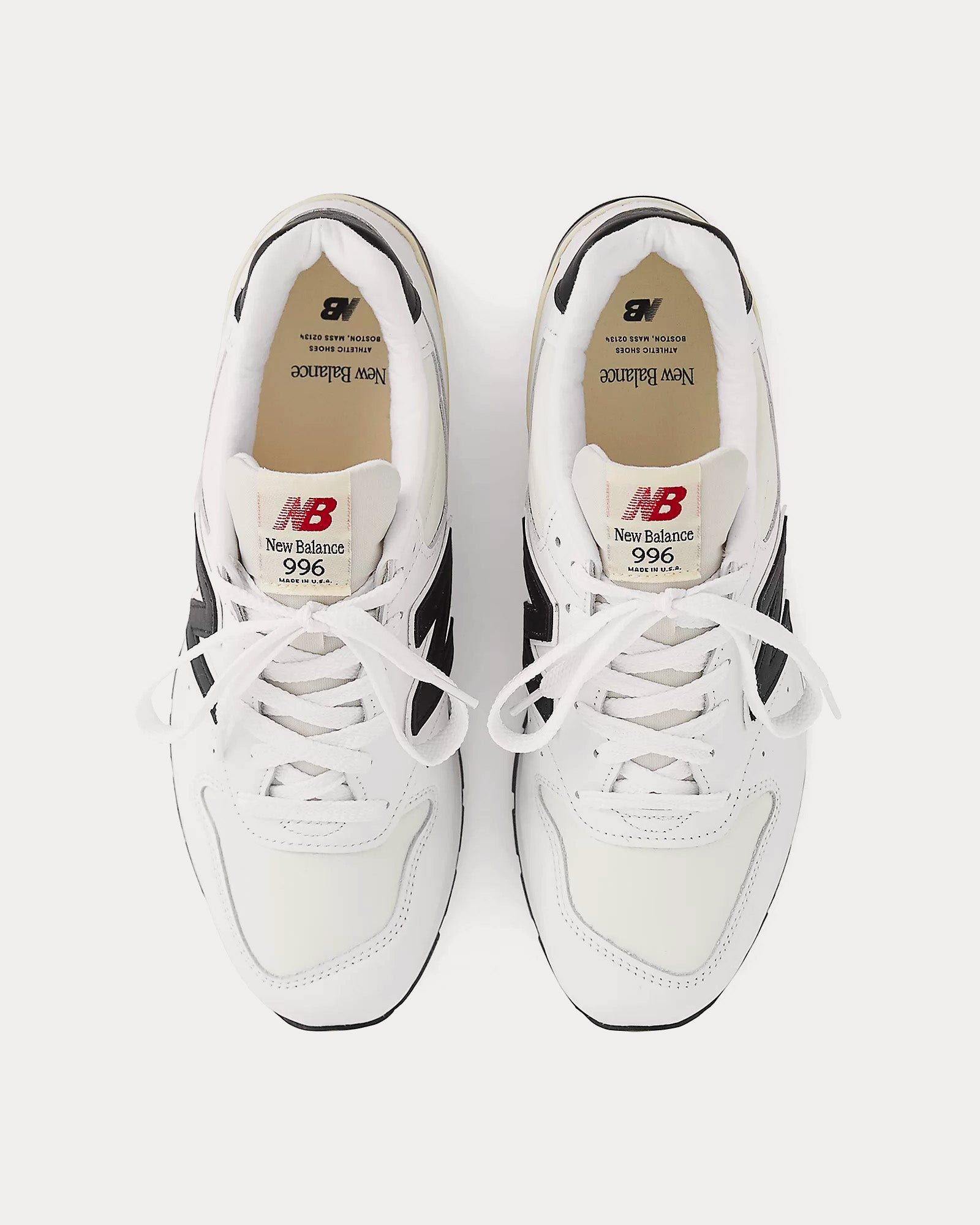 New Balance Unisex Made in USA 996 White / Black Low Top Sneakers