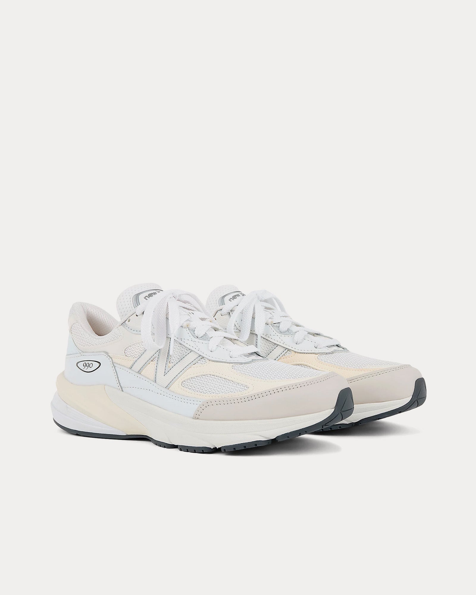 New Balance Unisex Made in USA 990v6 White / Sea Salt Low Top Sneakers ...