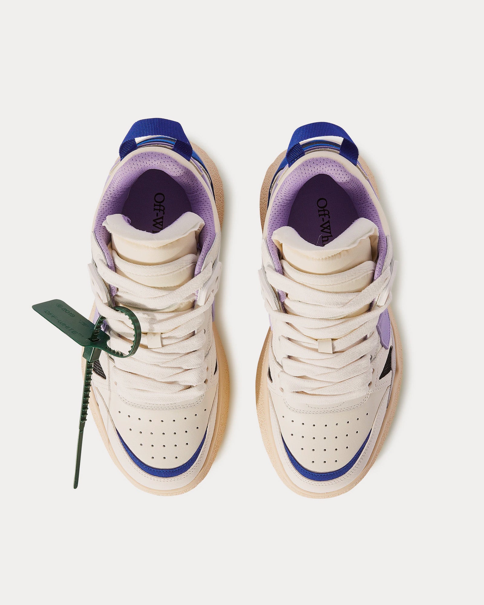 Off-White Sponge White / Purple Mid Top Sneakers - Sneak in Peace