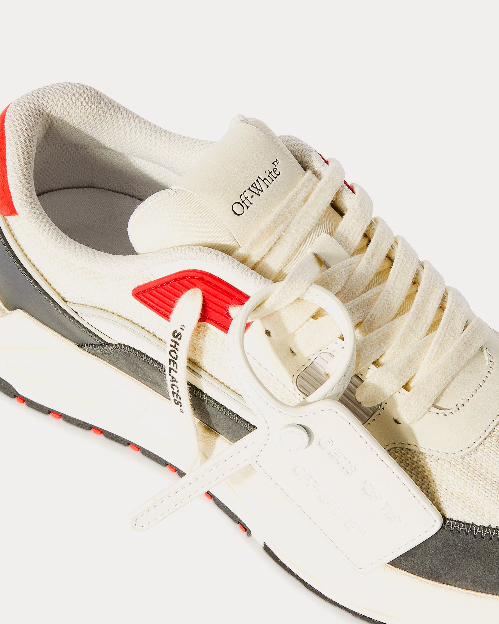 Off-White Men's Kick Off White / Grey / Red Low Top Sneakers & Trainers