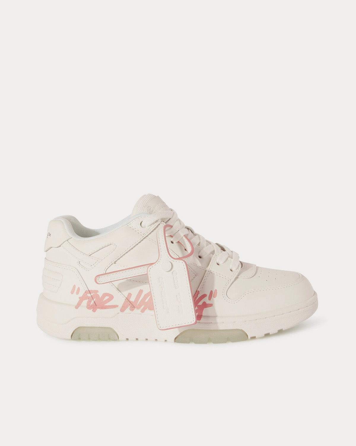 Off-White Out Of Office "For Walking" White / Pink Low Top Sneakers ...