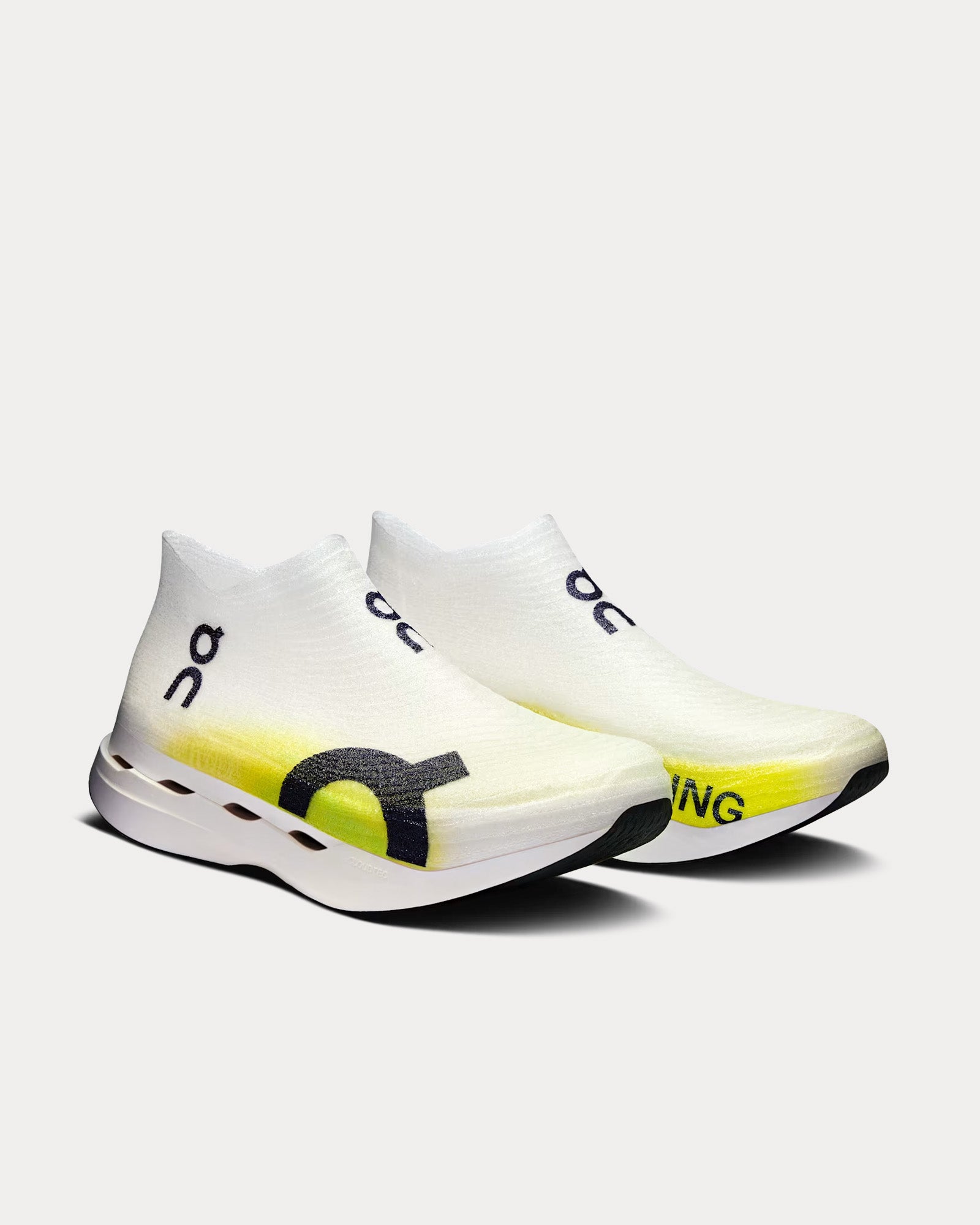 On Running Unisex Cloudboom Strike LS White / Lime Running Shoes