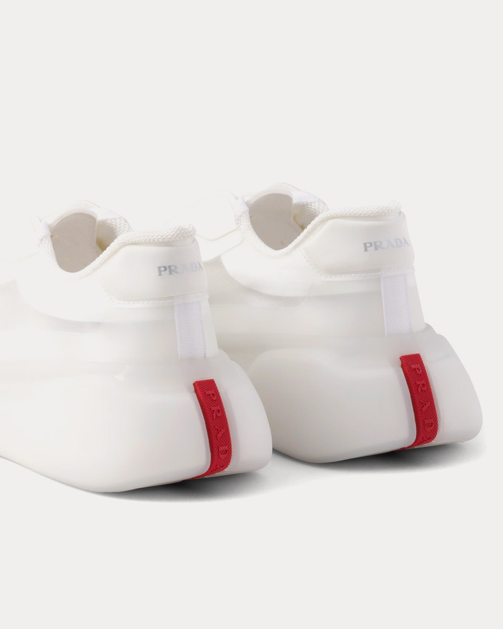 Prada Men's America's Cup Re-Nylon & Bike Fabric White Low Top Sneakers