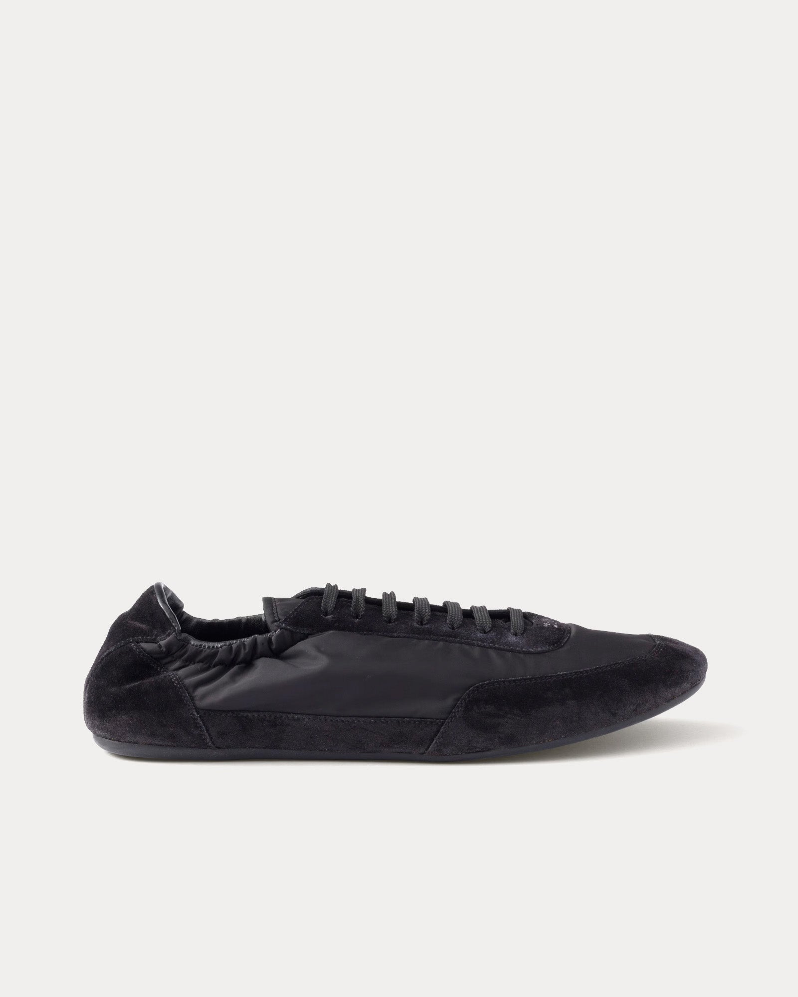 Prada Women's Collapse Re-Nylon & Suede Black Low Top Sneakers & Trainers