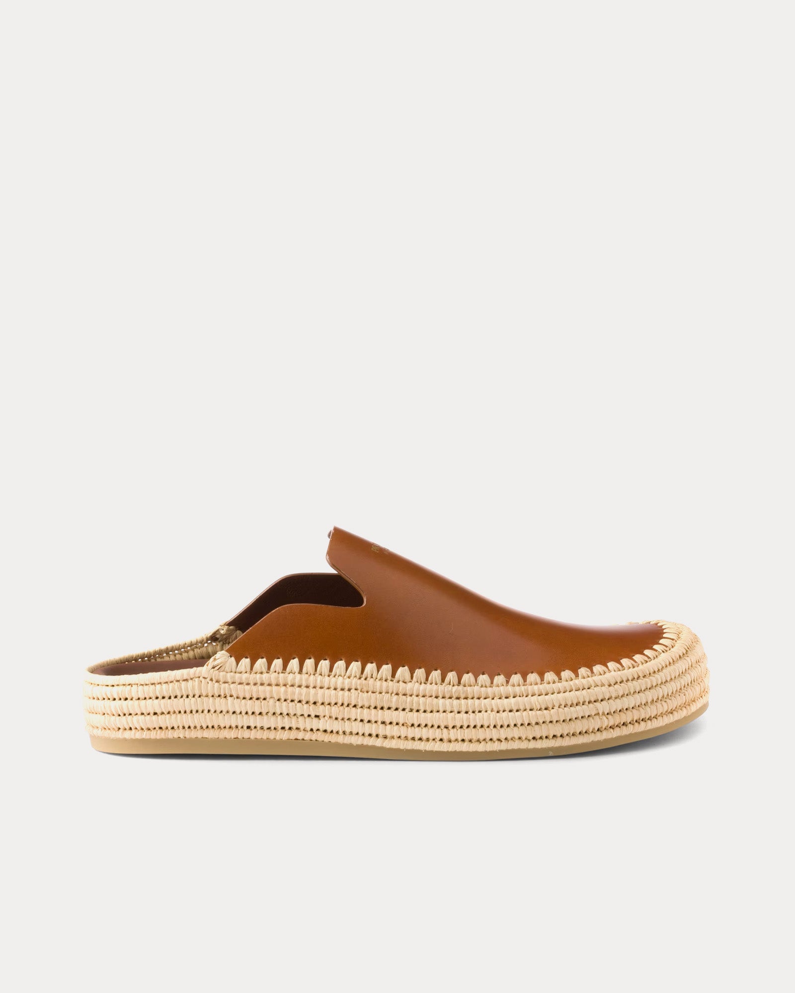 Prada Men's Leather Cognac Mules
