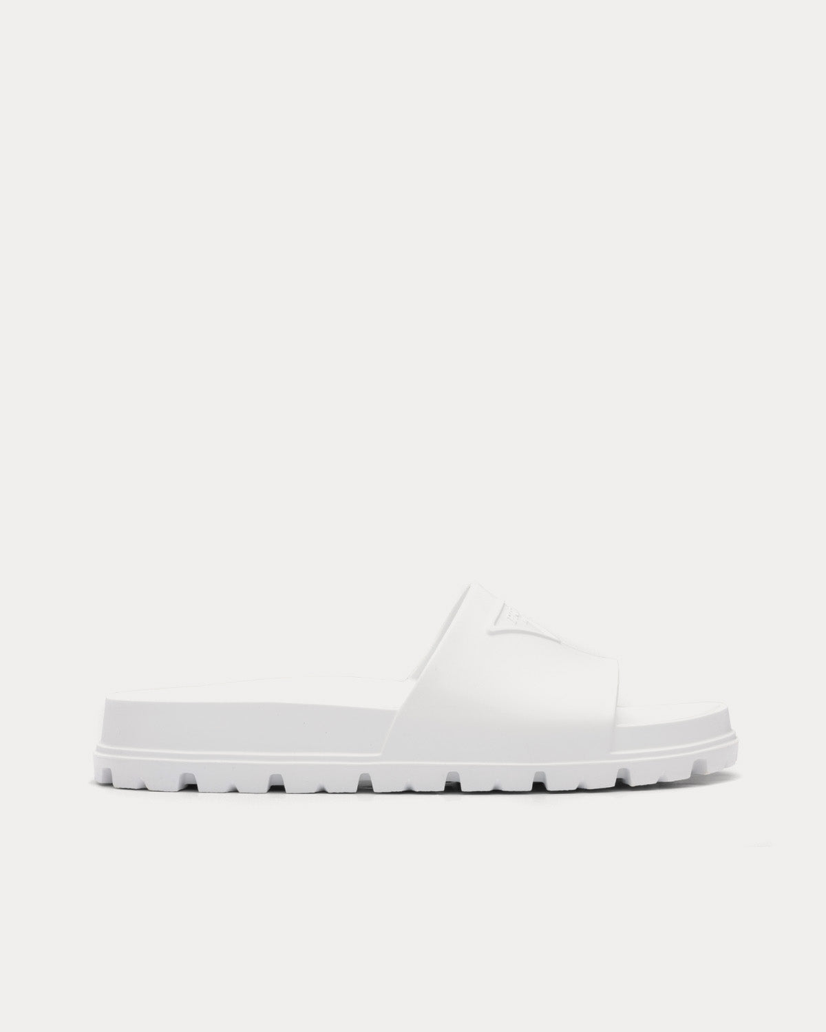 Prada Rubber White Slides - Sneak in Peace