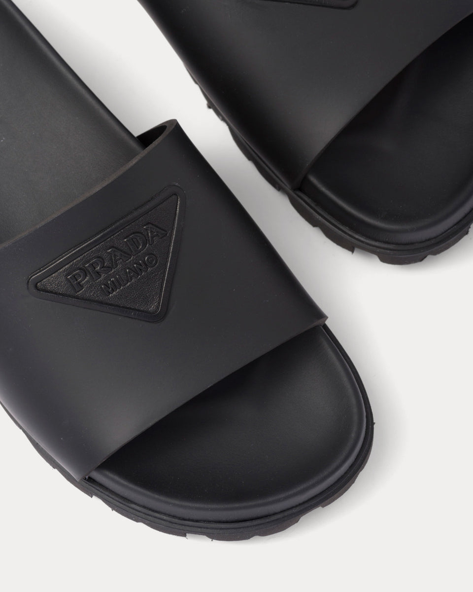 Prada Rubber Black Slides - Sneak in Peace