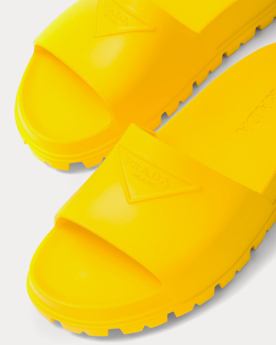 Prada Rubber Sunny Yellow Slides - Sneak in Peace