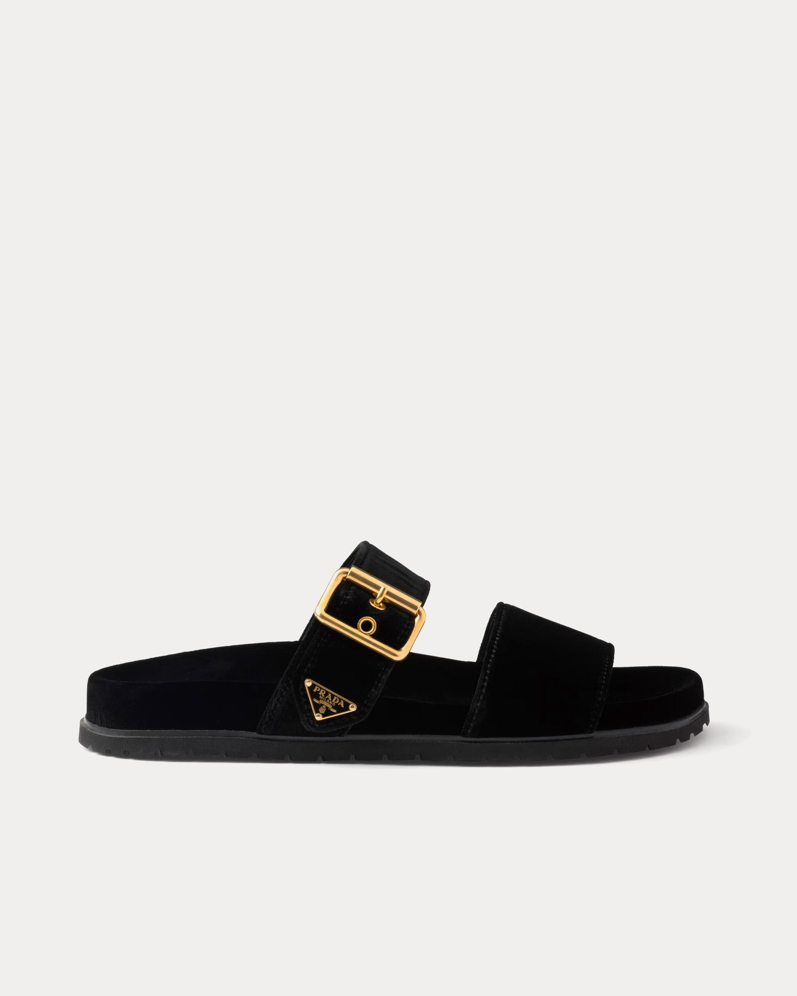 Prada Women's Velvet Black Slides