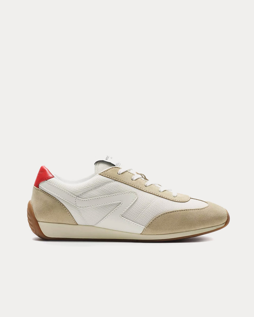 Rag & Bone Retro Runner Slim Mesh Off White / Beige / Red Low Top ...