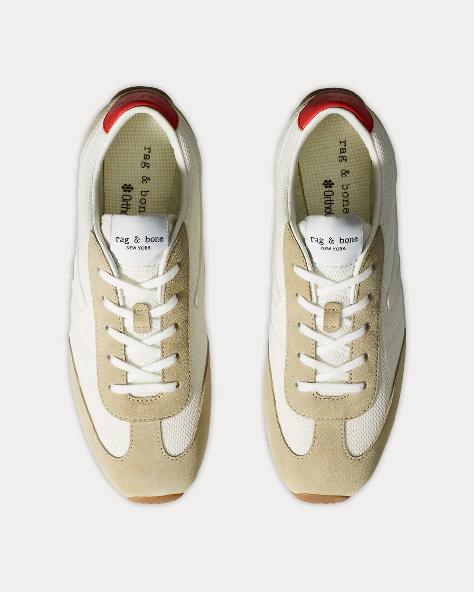 Rag & Bone Retro Runner Slim Mesh Off White / Beige / Red Low Top ...