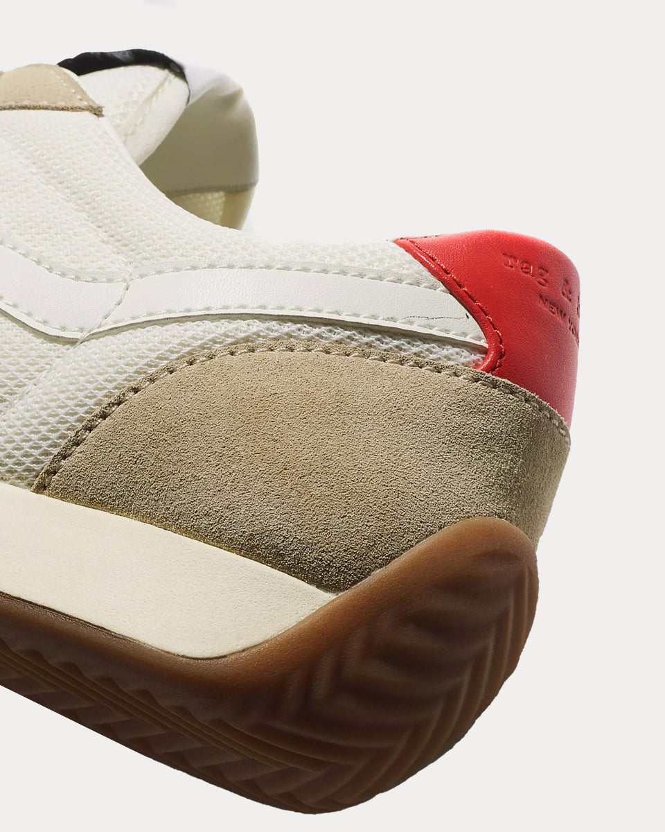 Rag & Bone Retro Runner Slim Mesh Off White / Beige / Red Low Top ...