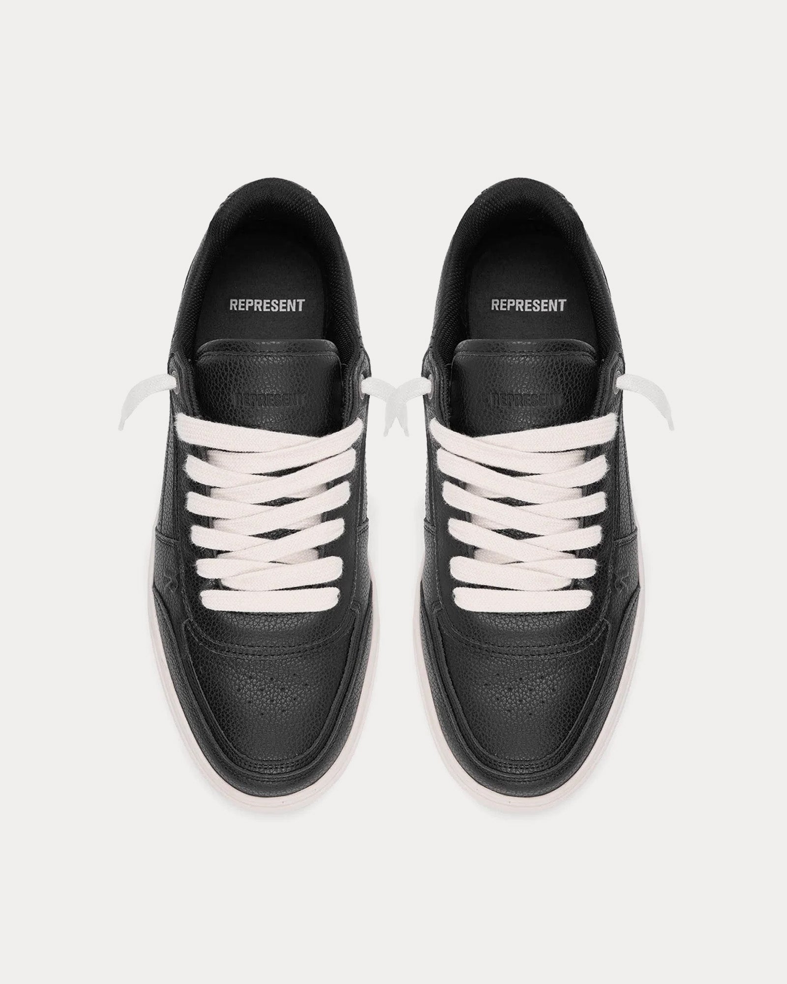 Represent Men's Initial Leather Black Low Top Sneakers & Trainers