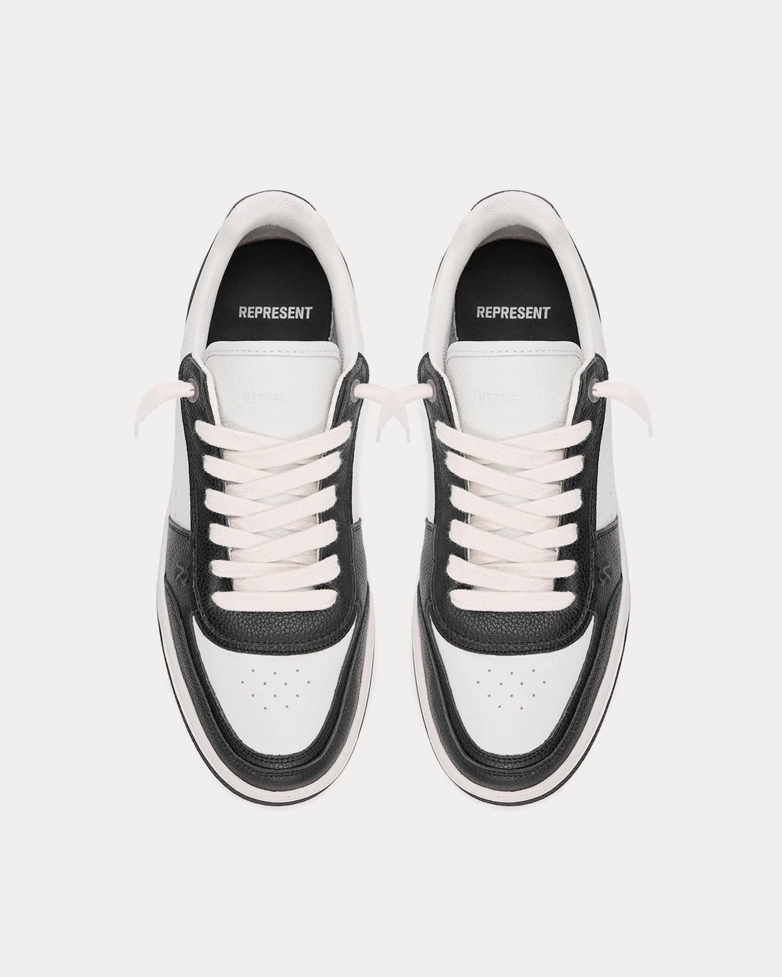 Represent Men's Initial Leather Black / Vintage White Low Top Sneakers ...