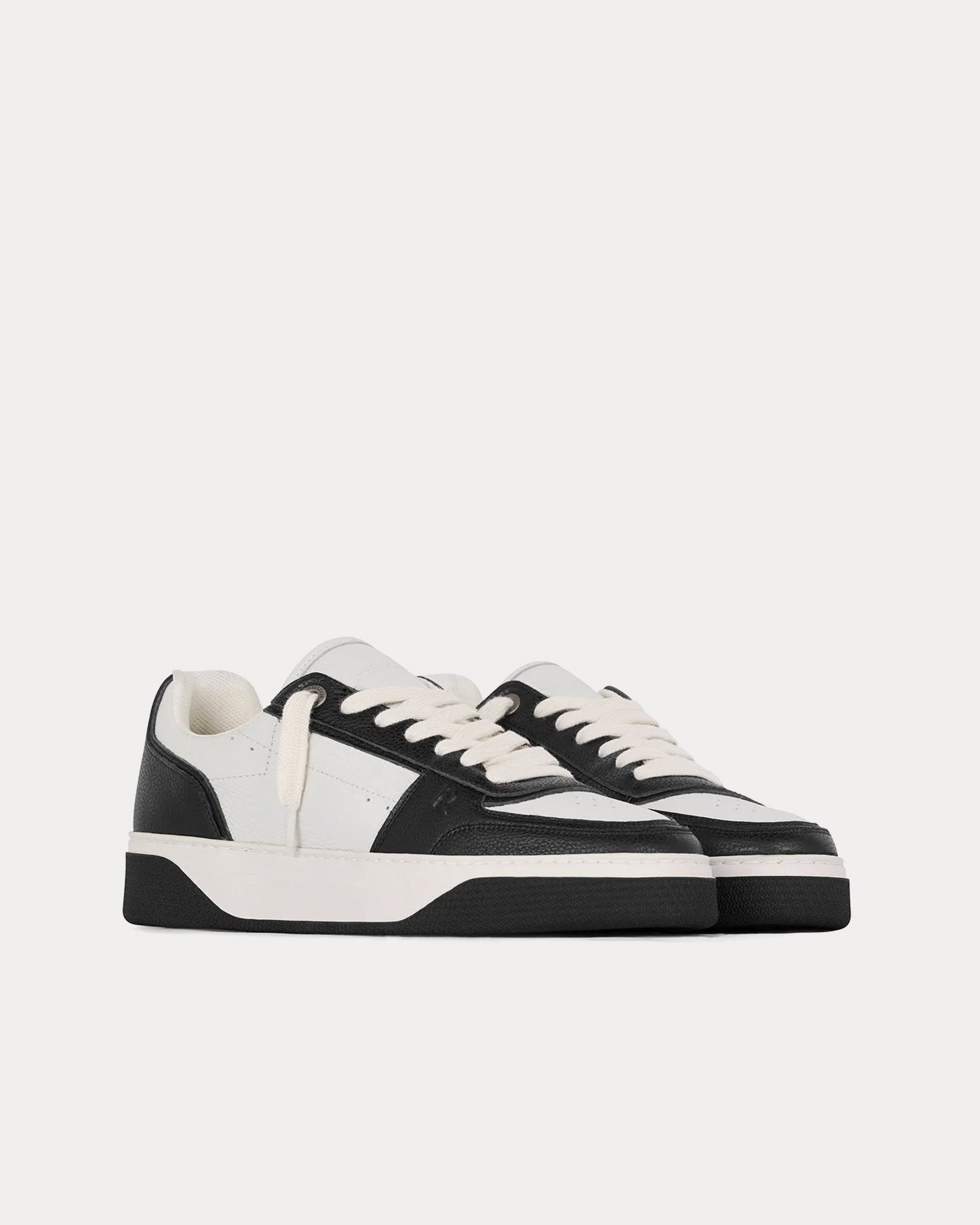 Represent Men's Initial Leather Black / Vintage White Low Top Sneakers ...