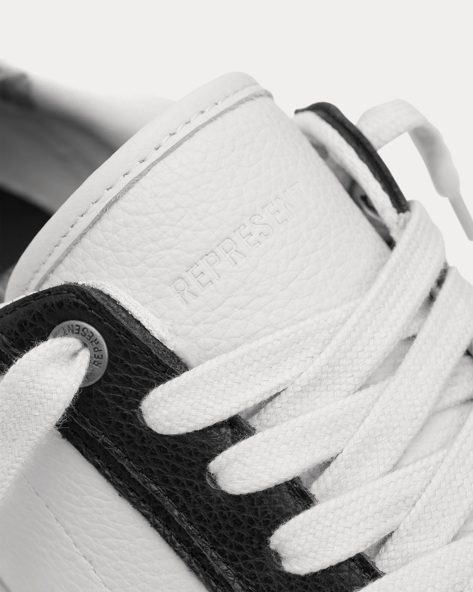 Represent Men's Initial Leather Black / Vintage White Low Top Sneakers ...