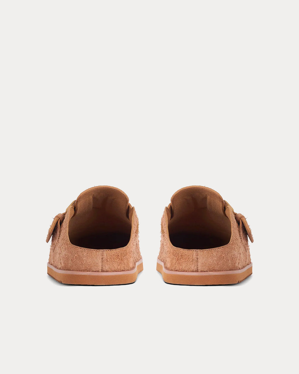 Represent Initial Hairy Suede Tan Mules - Sneak in Peace