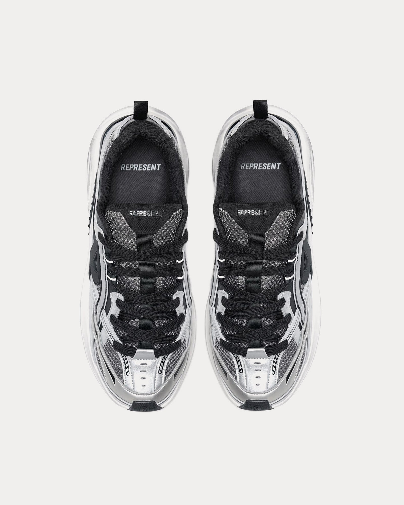 Represent Men's Storm Runner Silver / Black Low Top Sneakers & Trainers