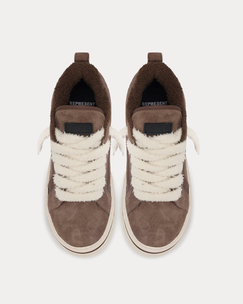 Represent HTN Low Terry Towelling Brown Low Top Sneakers - Sneak in Peace