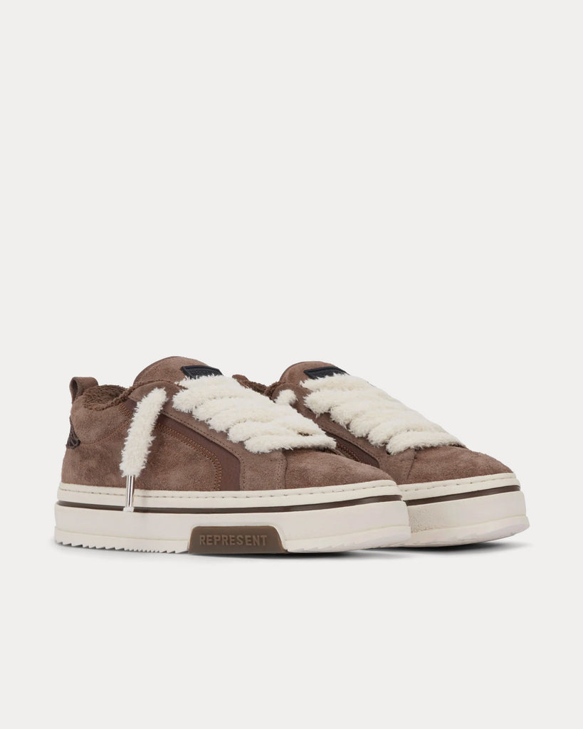 Represent HTN Low Terry Towelling Brown Low Top Sneakers - Sneak in Peace