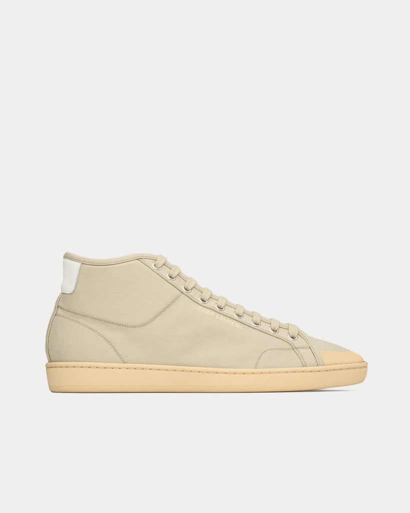 Saint Laurent SL/39 Court Classic Canvas Beige High Top Sneakers ...