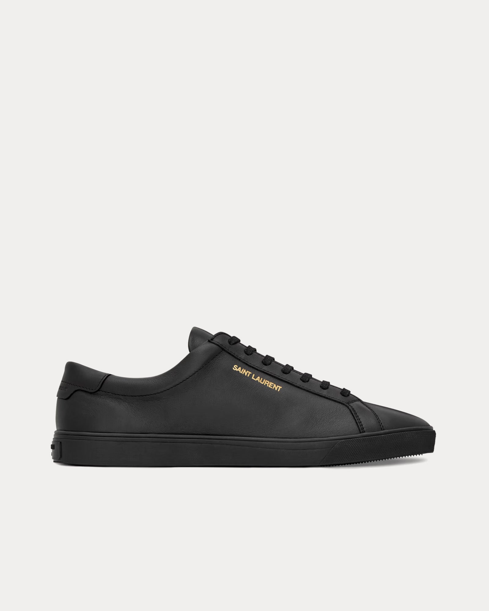 Saint Laurent Men's Andy Leather Black Low Top Sneakers