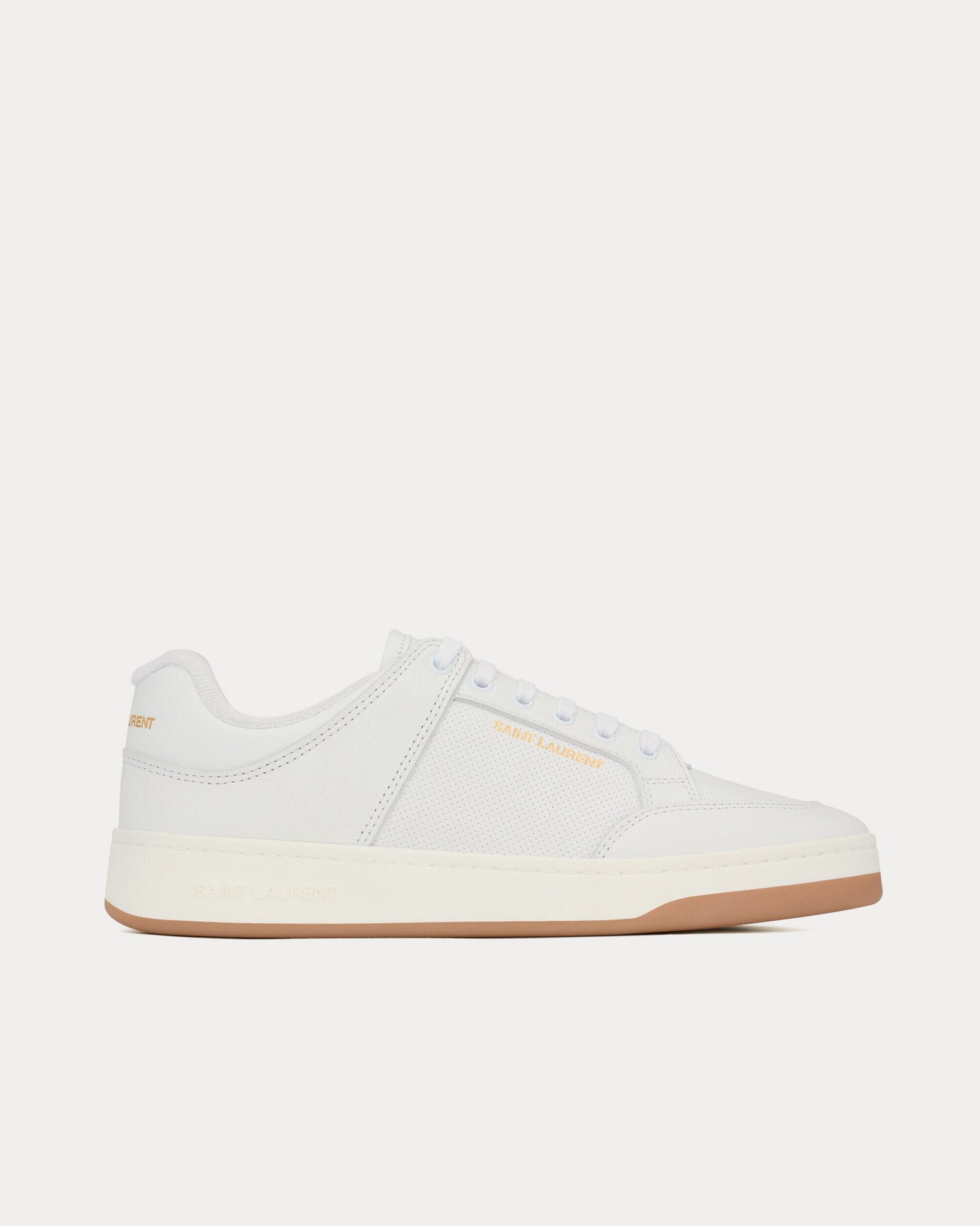 Saint Laurent Men's SL/61 Perforated Leather White Low Top Sneakers ...