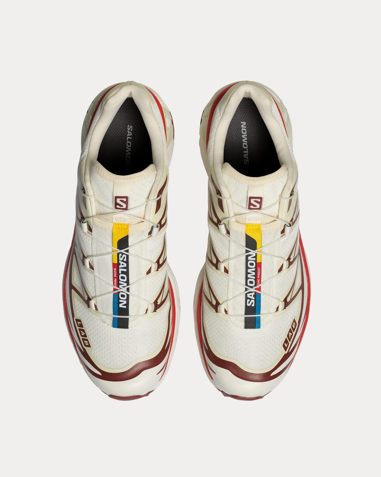 Salomon Unisex XT-6 Vanilla Ice / Green Haze / Fired Brick Low Top Sneakers