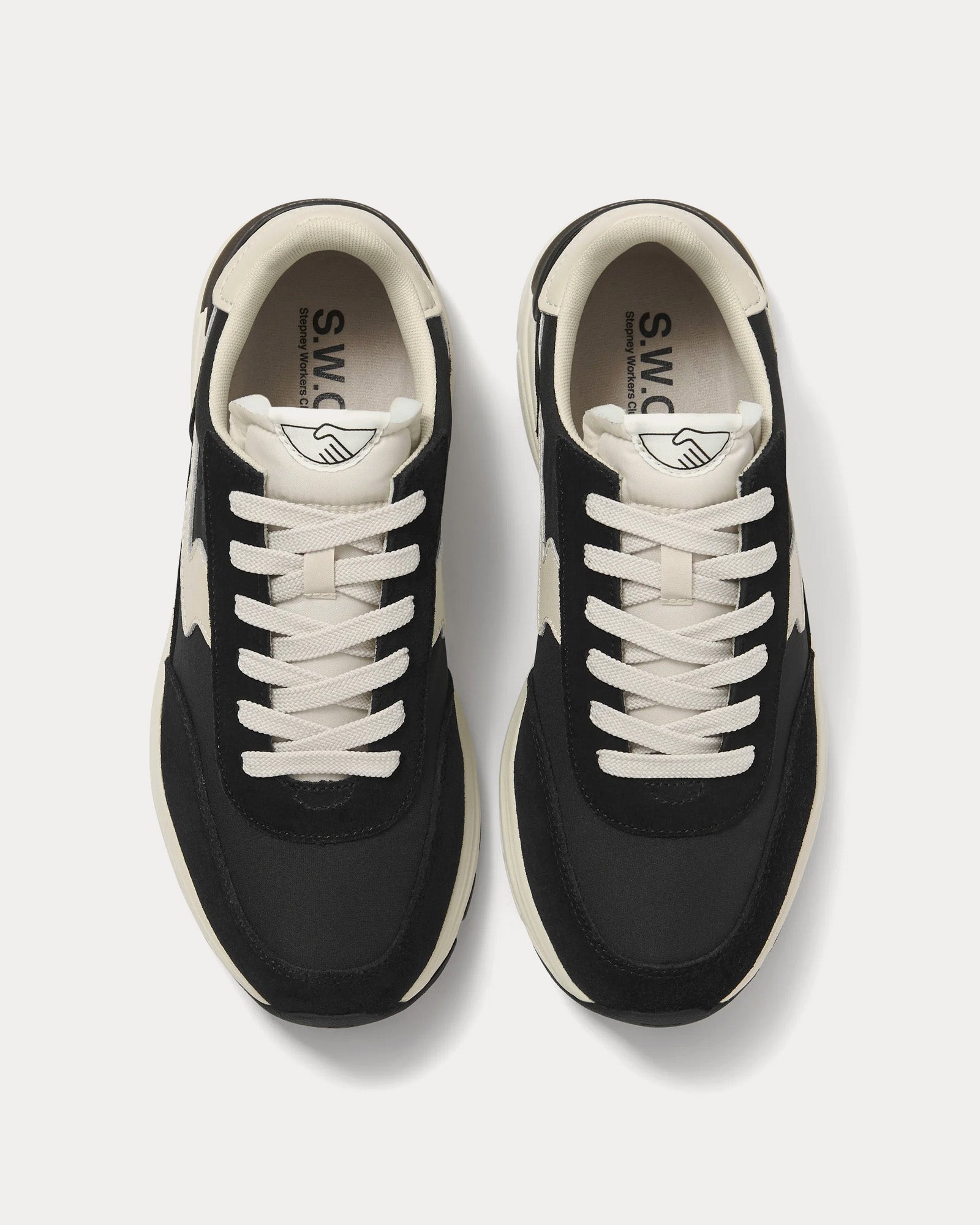 Stepney Workers Club Unisex Osier S-Strike Suede Mix Black / White Low Top Sneakers & Trainers