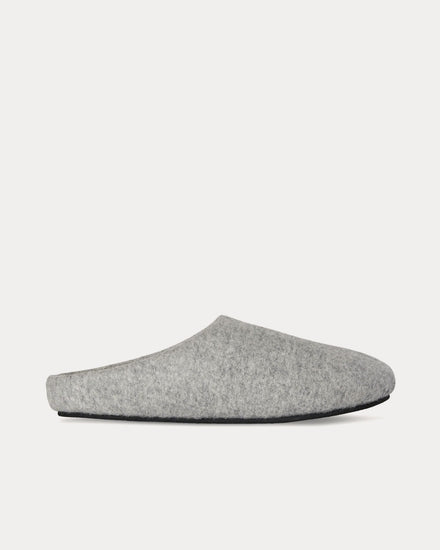The Row Women's Hugo Slide Virgin Wool & Cashmere Dove Clogs