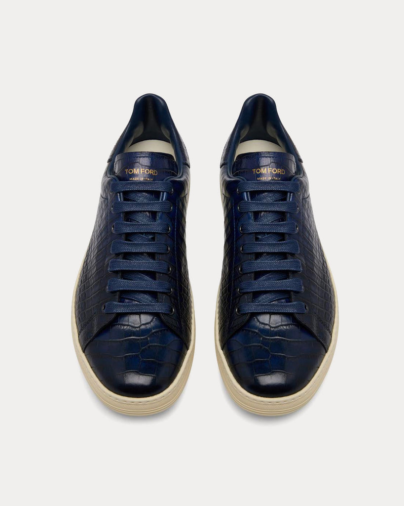 Tom Ford Warwick Printed Alligator Sapphire Low Top Sneakers - Sneak in ...