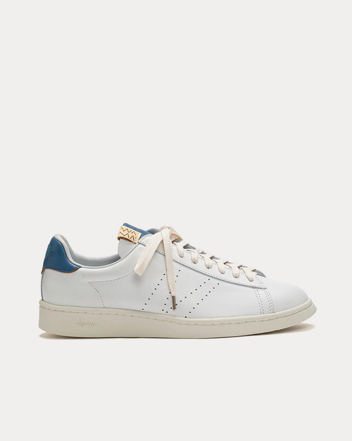 Visvim Men's Corda Folk White / Blue Low Top Sneakers & Trainers
