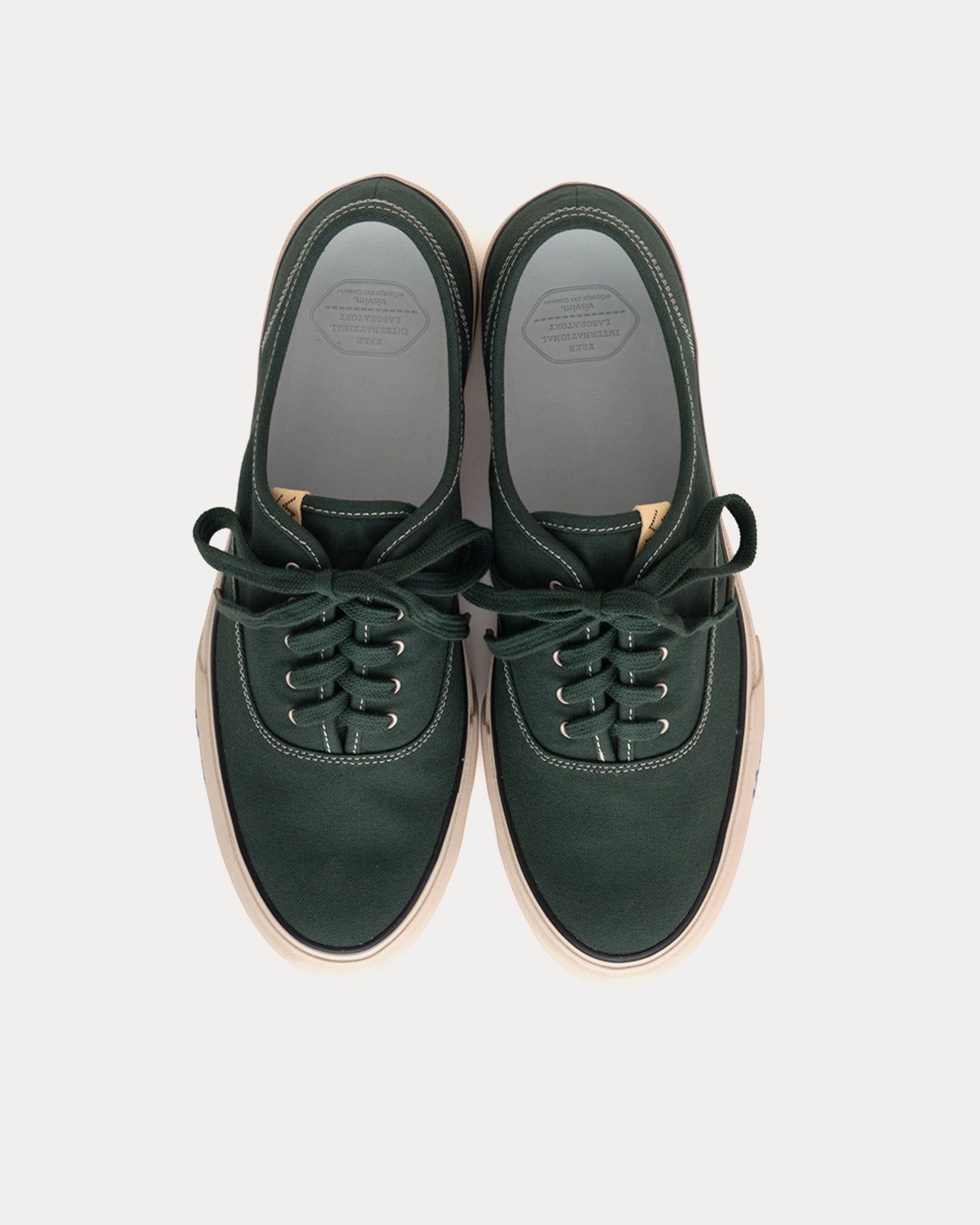 Visvim Men's Logan Deck Lo Sipe Green Low Top Sneakers & Trainers