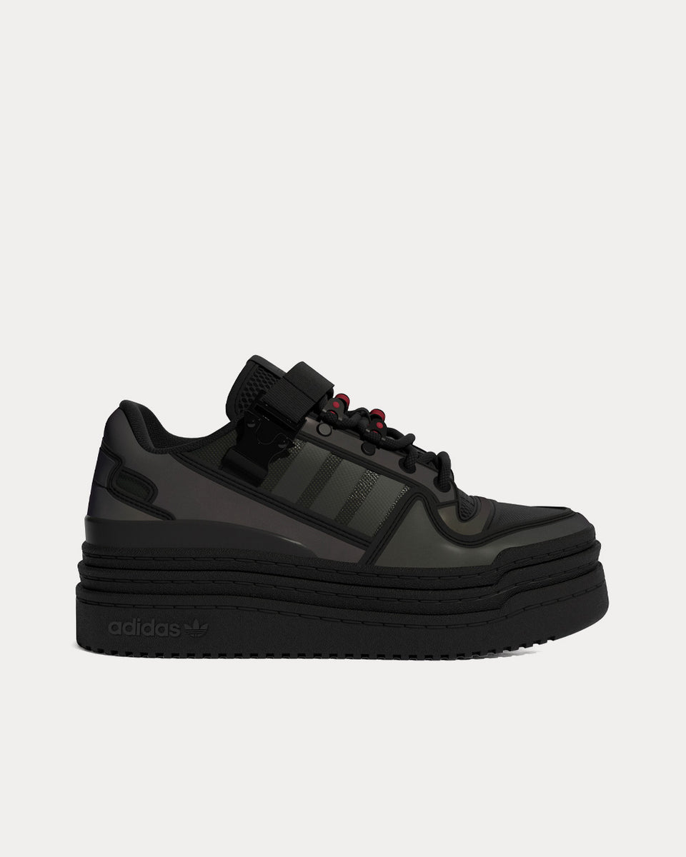 Adidas Triple Platform Core Black / Solar Red Low Top Sneakers - Sneak ...